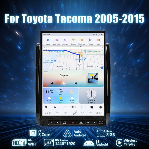 Aucar's Best Tesla Android 13 Aucar Toyota Tacoma 2005-2015 Android ...