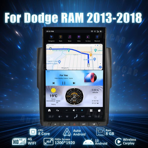 Aucar's Best Tesla Android 13 Aucar For Dodge RAM Android Module ...