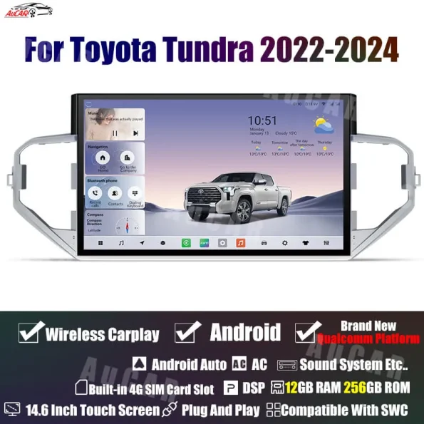Aucar's Best Tesla Android Aucar Toyota Tundra 2022-2024 Android Module ...